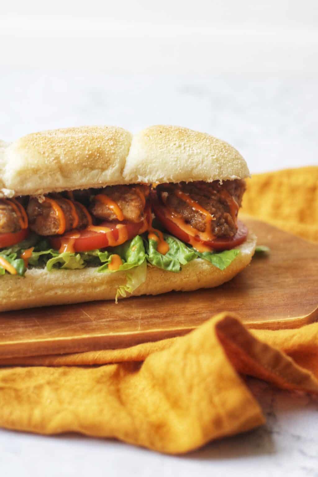 Vegan "Shrimp" Po' Boy Sandwich - Supper in the Suburbs