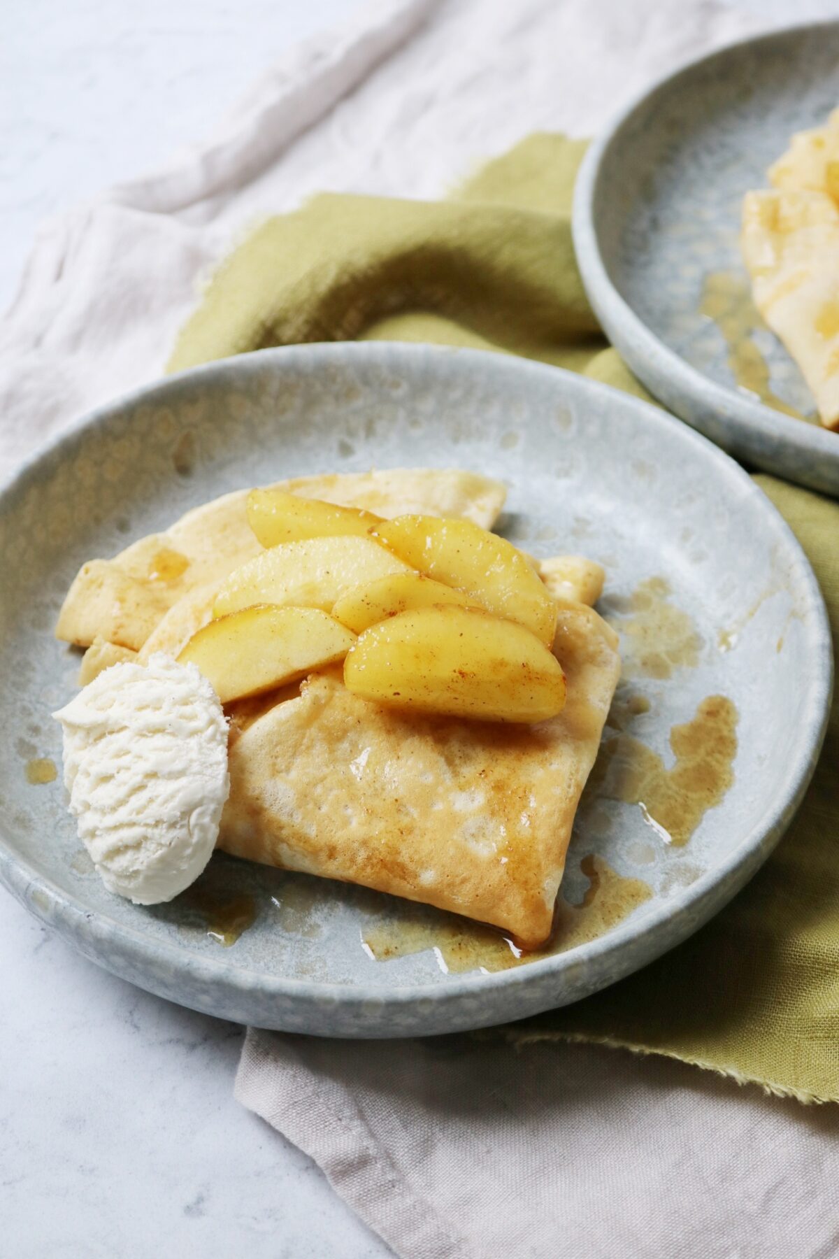 Vegan Caramelised Apple Crêpes - Supper in the Suburbs